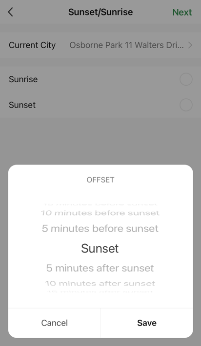 Scene Automation Example - Turn the Light on at Sunset