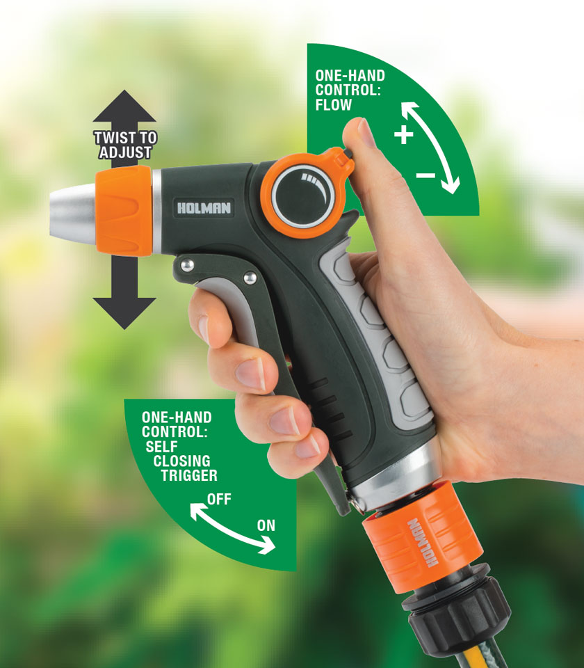 Adjustable Spray Pistol with Thumb Flow Control - Holman Industries