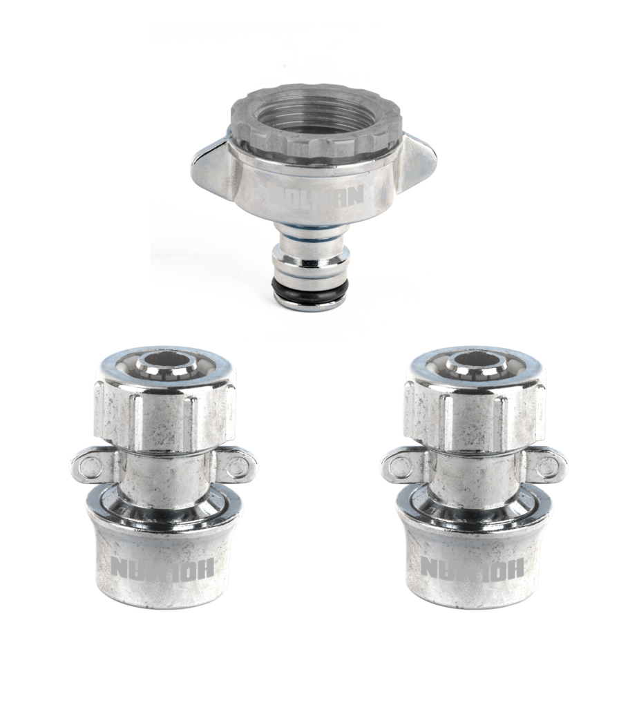 ø12mm Heavy Duty Zinc Plated Hose Connector Set - Holman Industries