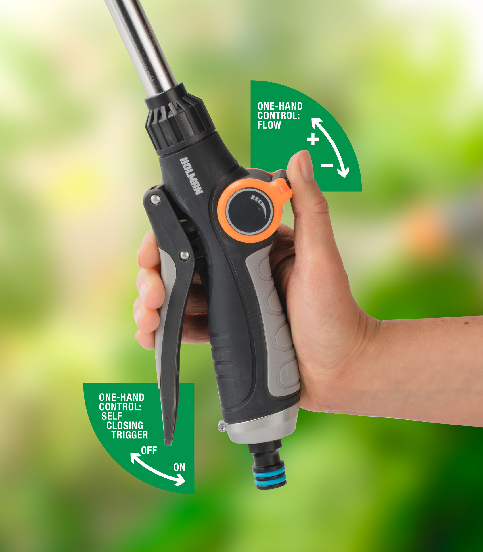 8 Function Wand with Thumb Flow Control - Holman Industries