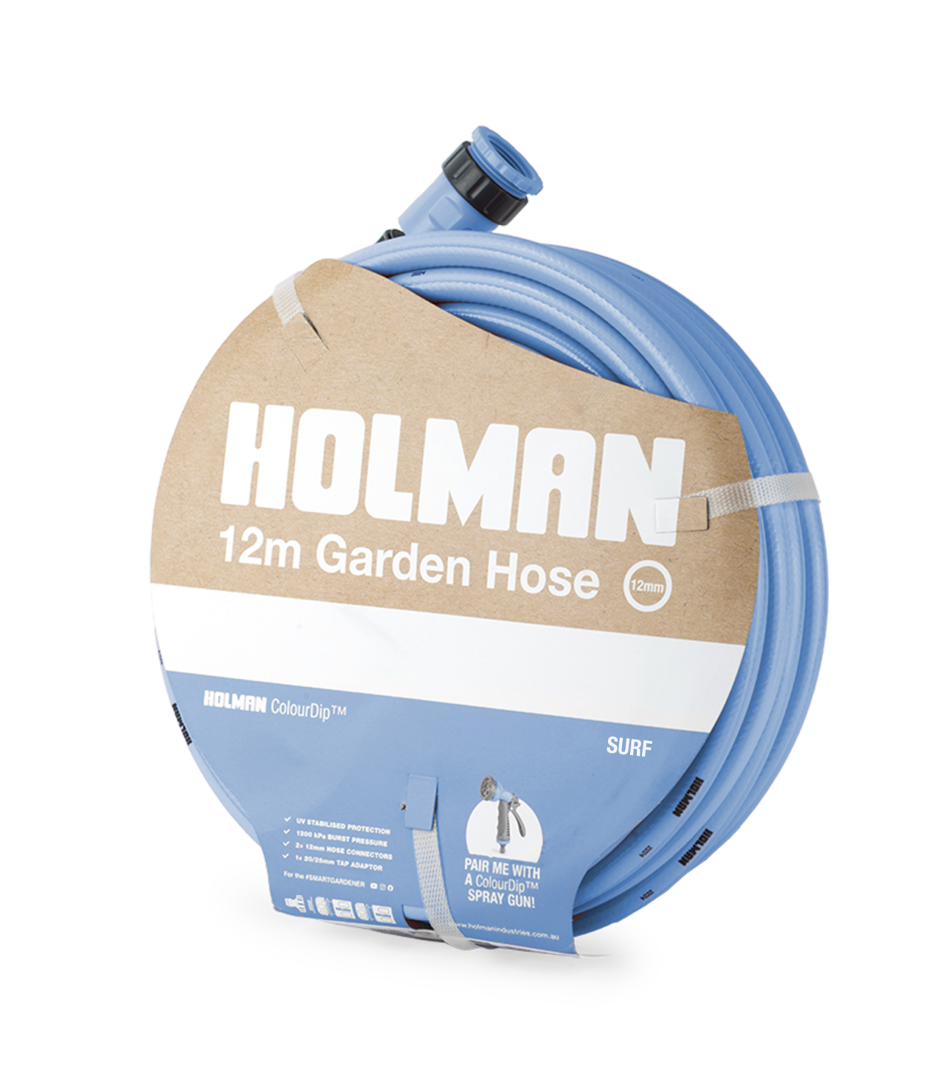 ⌀12mm × 12m ColourDip™ Hose — Surf - Holman Industries