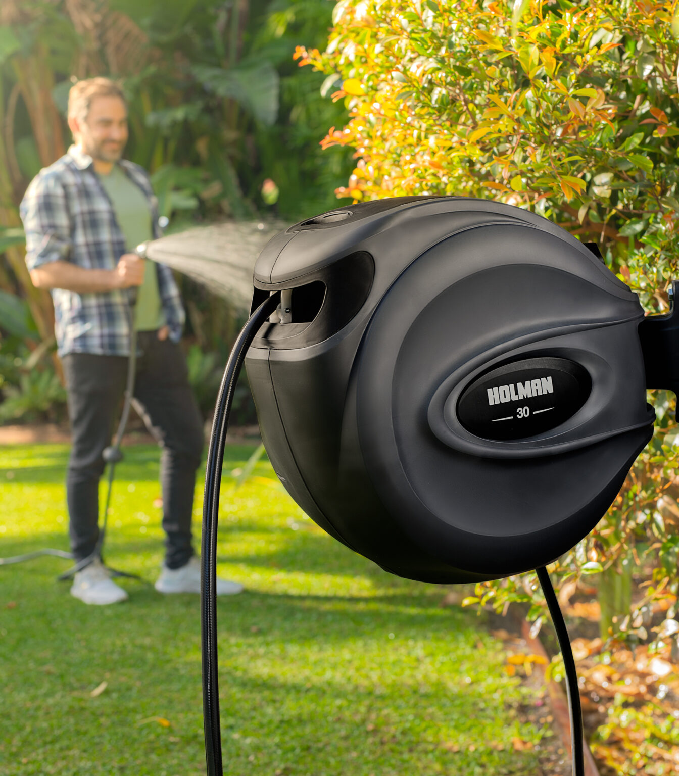 30m Retractable Hose Reel—Charcoal - Holman Industries