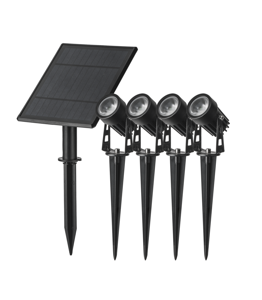 ⌀41mm Solar Spotlight Kit with Solar Panel and 4× Lights - Holman ...