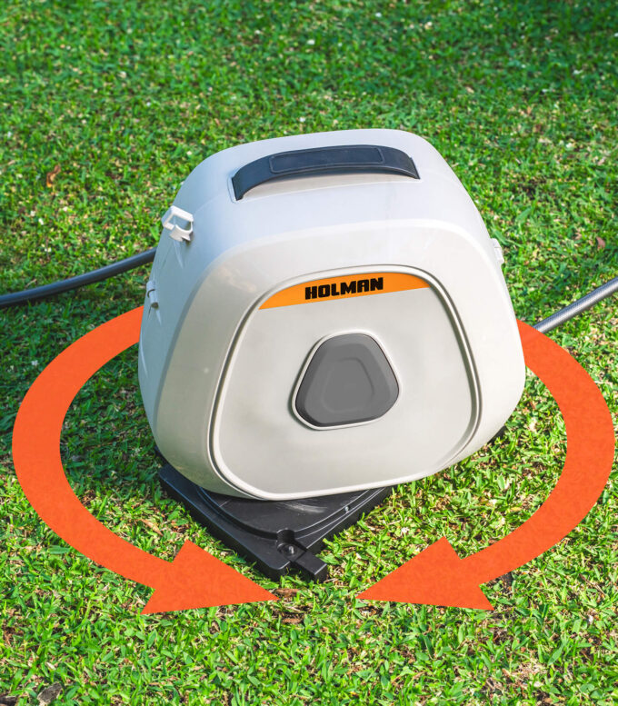 20m Portable Retractable Hose Reel with Ground Spikes - Holman Industries