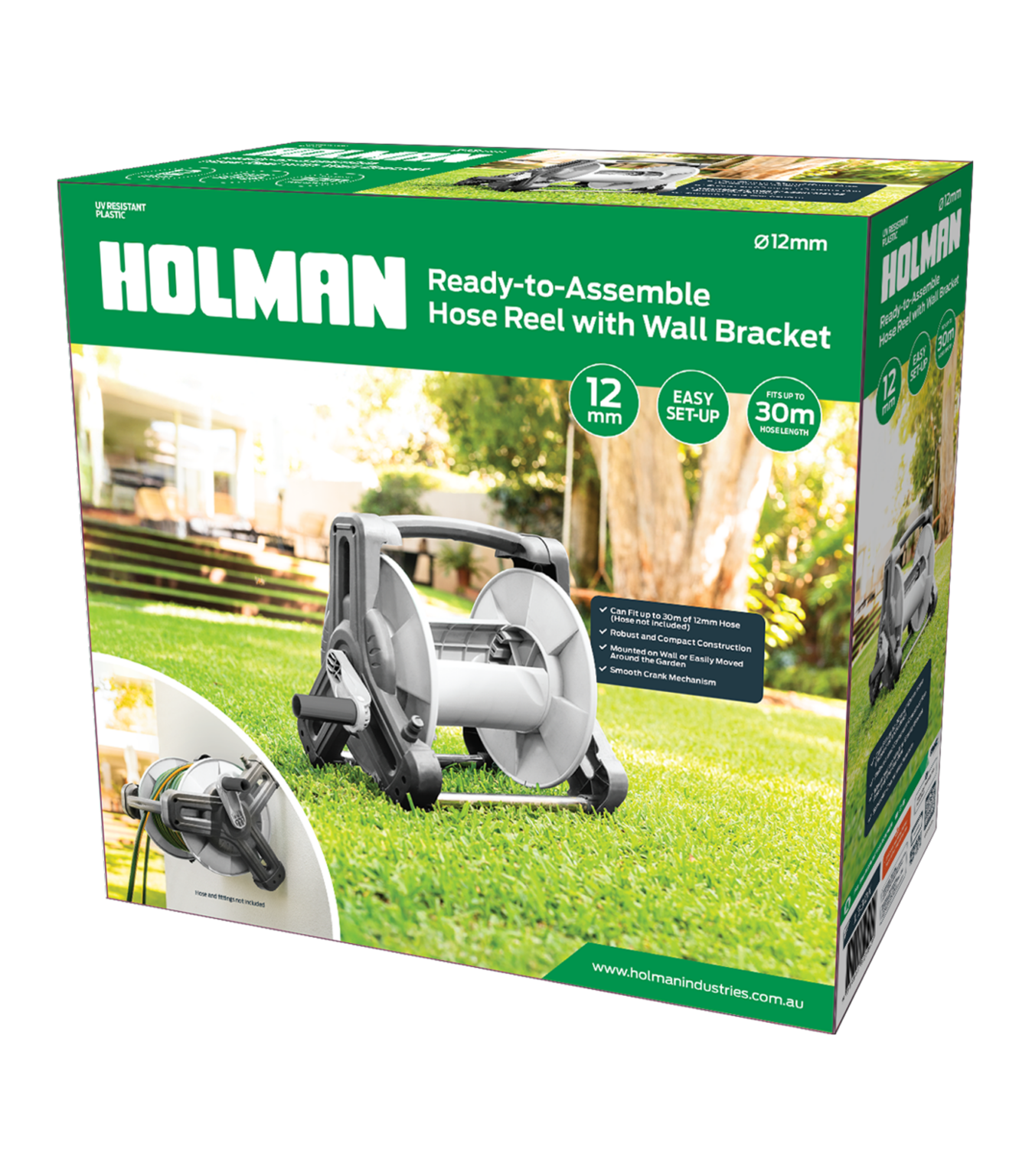 Ready-to-Assemble Hose Reel with Wall Bracket - Holman Industries