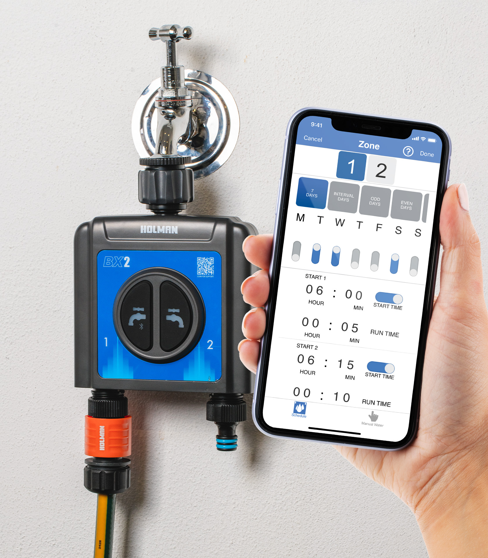 BX2 Dual Outlet Bluetooth® Tap Timer - Holman Industries