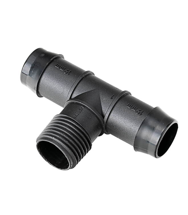 19mm Barbed Tee × 15mm BSP Male - Holman Industries